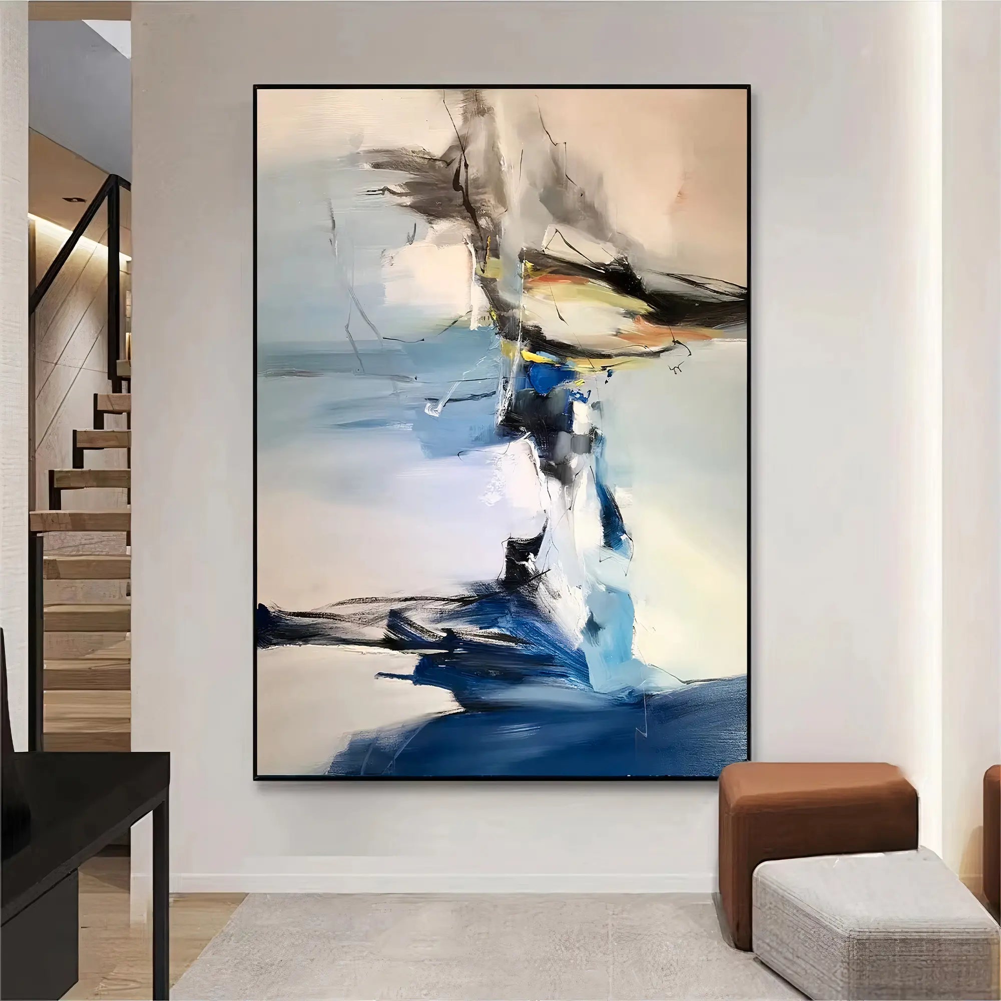 As It Was | Blue Abstract Wall Art | The Urban Narrative